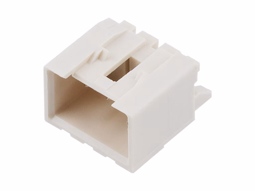 2.50mm Pitch, Mini-Lock PCB Header, Single Row, Right-Angle, Through Hole with Kinked Pins, Tin Plating, Positive Lock, 4 Circuits, Tray, 3.40mm PC Tail Length, Glow-Wire Capable, Natural