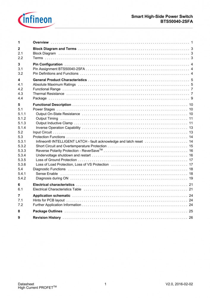 BTS50040-2SFA datasheet page 2