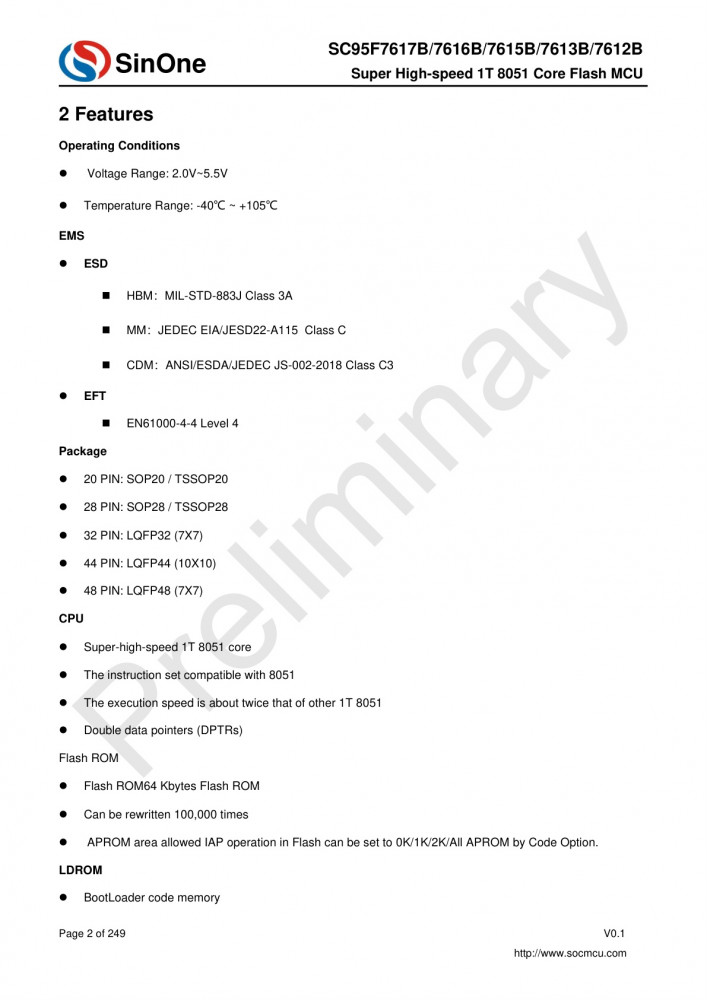SC95F7617B document page 2