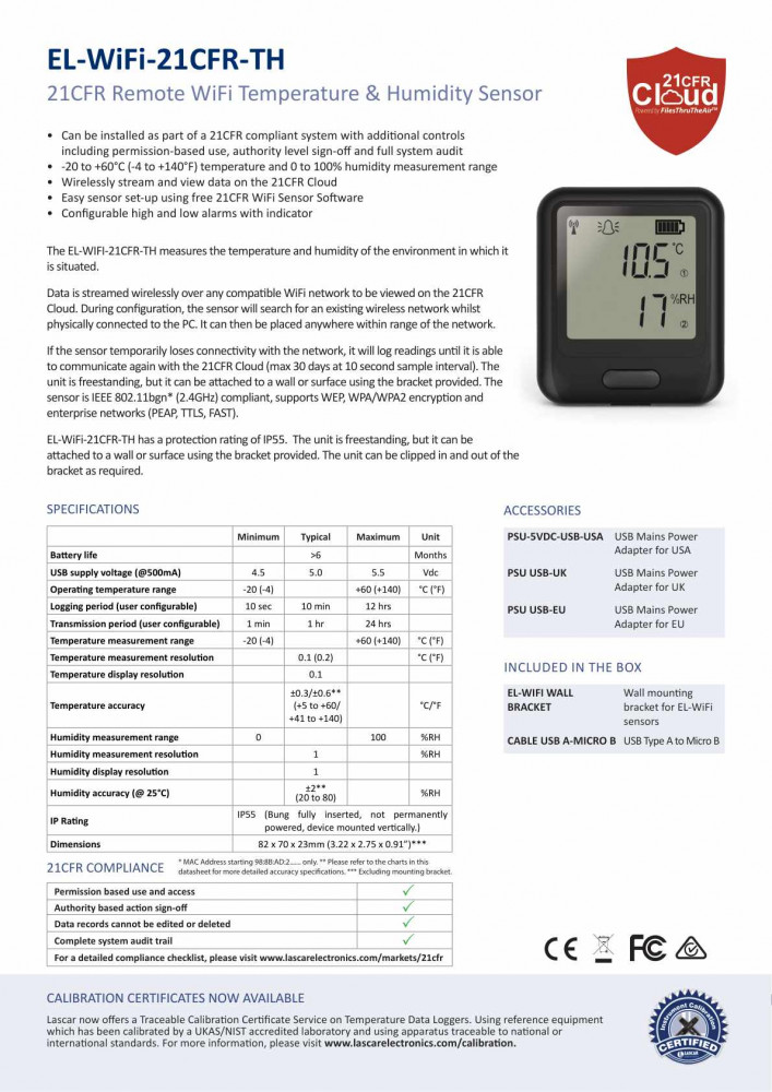 EL-WiFi-21CFR-TH technical document page 1