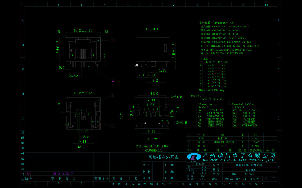 RCH RC02113 technical document preview