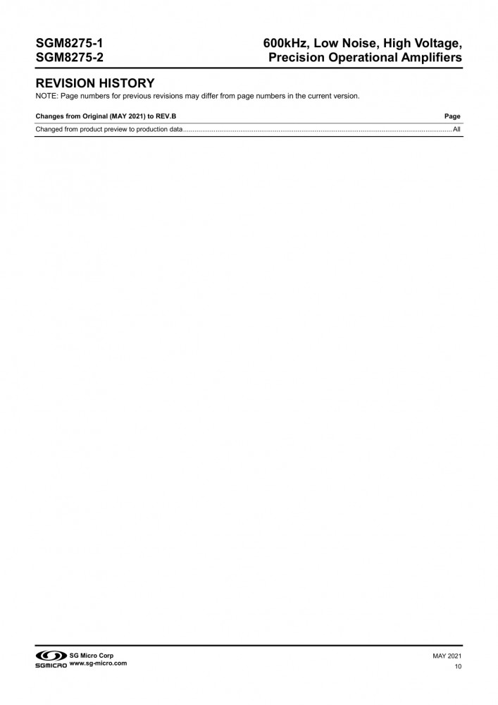 SGM8275 datasheet page 10