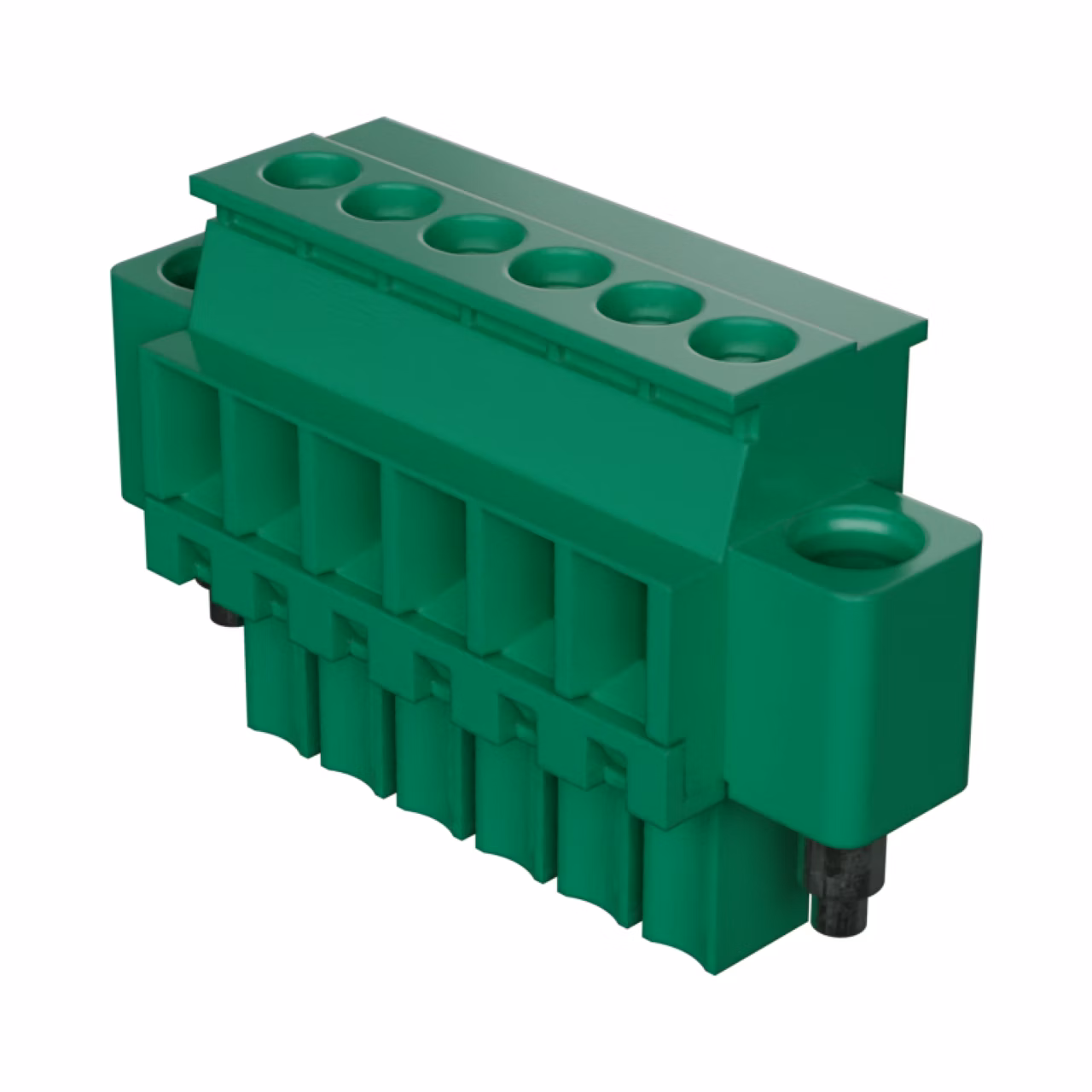 3.50mm Pitch Eurostyle Vertical Plug, with Retention Screws, Rear Wire Entry, Green Housing, 6 Circuits for sale