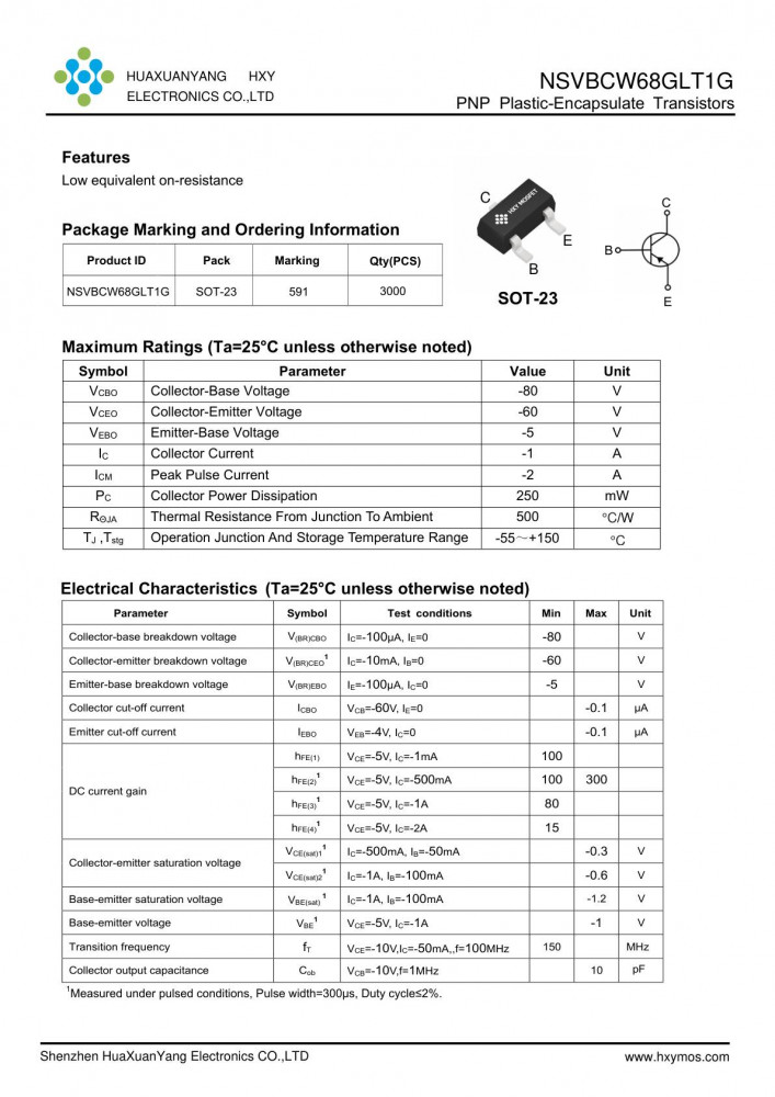 NSVBCW68GLT1G-HXY technical document page 1
