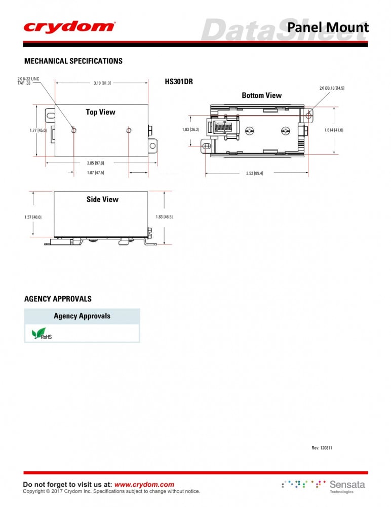 Sensata HS301 datasheet page 2