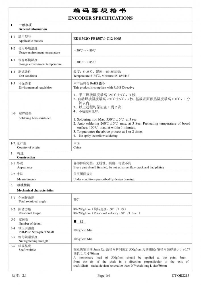 CTR encoder specification page 1