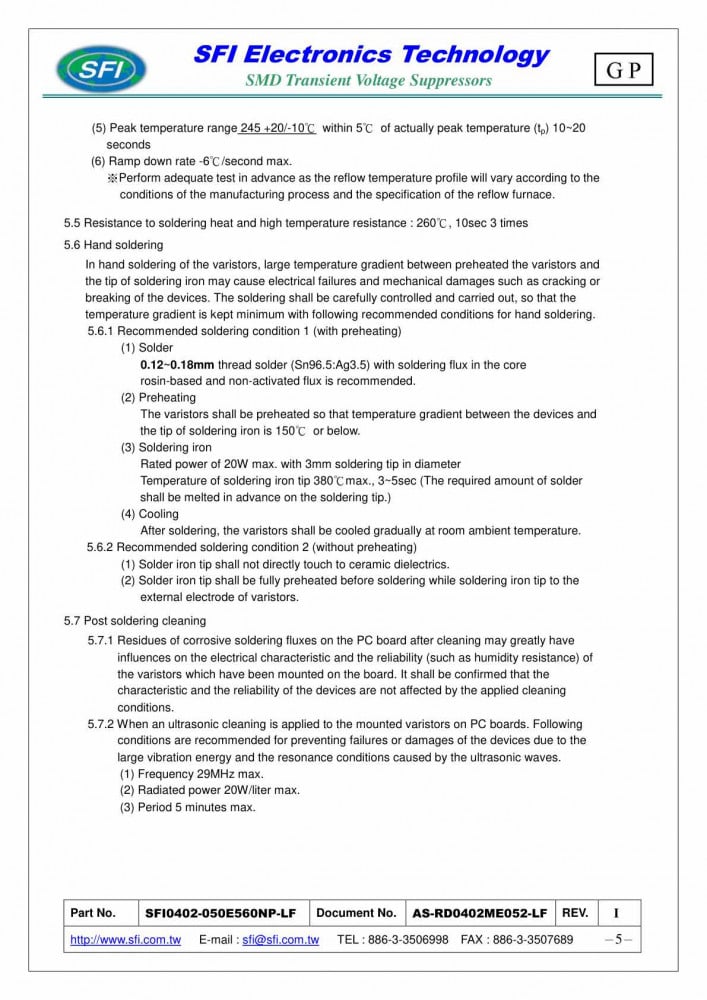 SFI0402-050E560NP-LF approval sheet page 5
