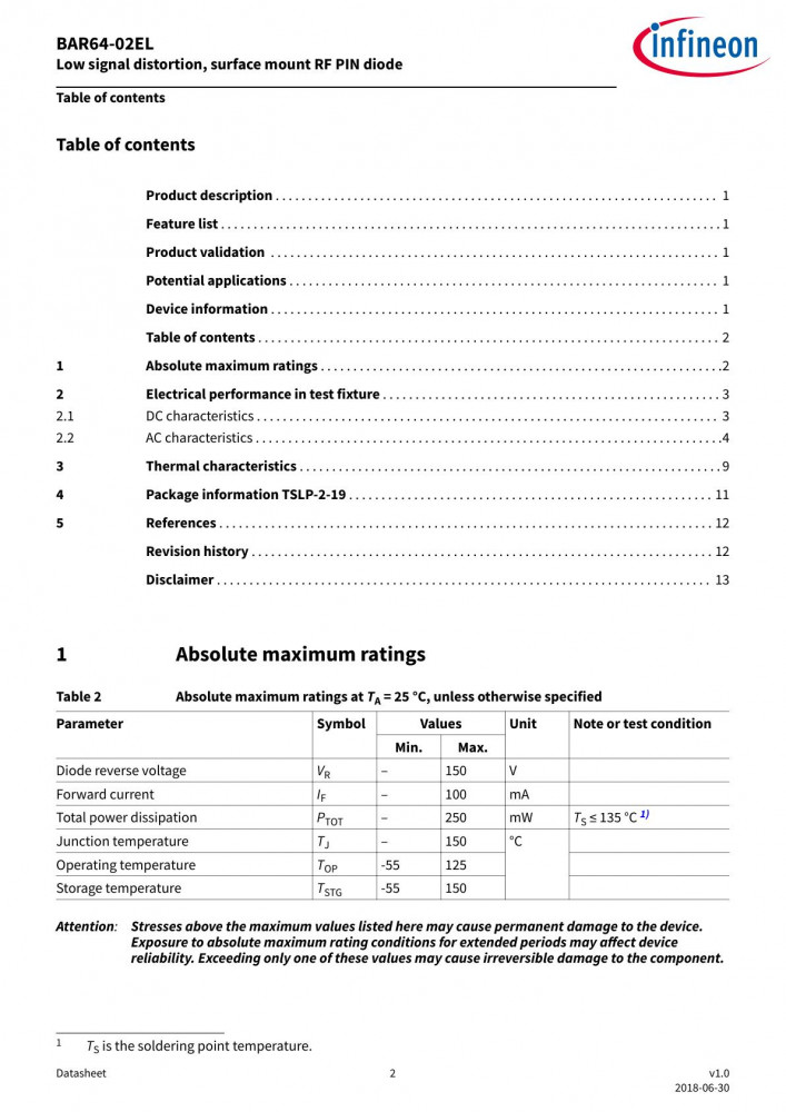 BAR6402ELE6327XTMA1 datasheet page 2