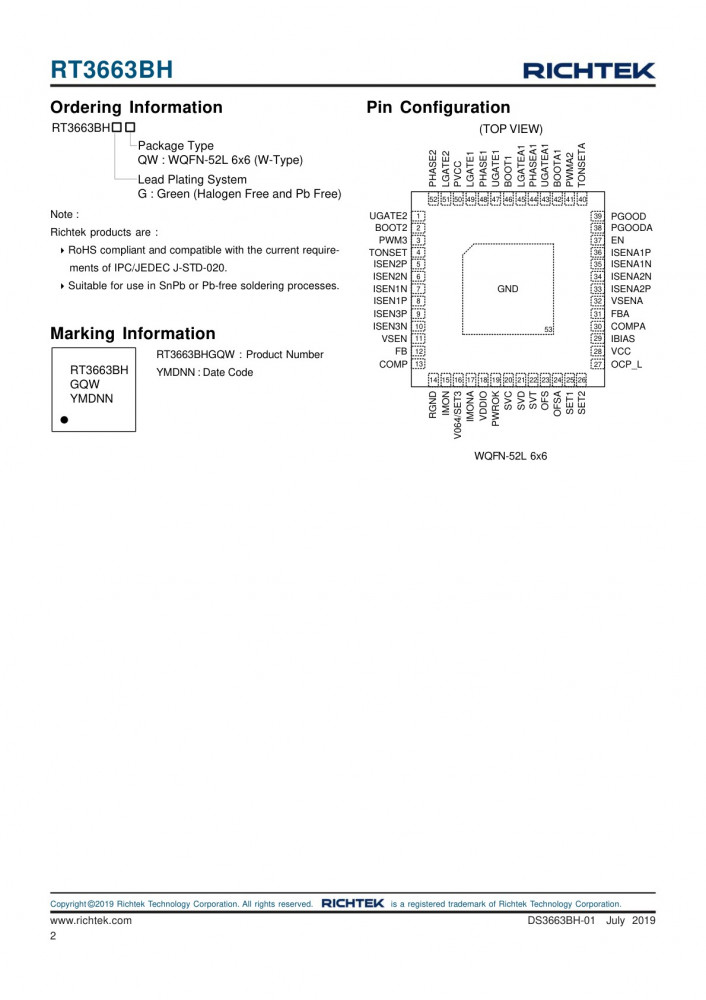 RT3663BH datasheet page 2