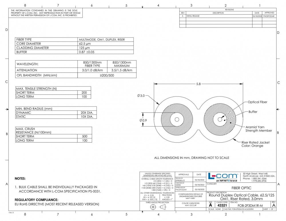 FOB-2F3DM1R-M technical drawing