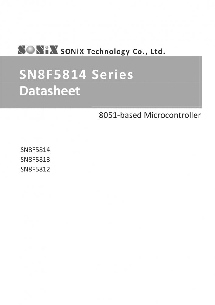 SN8F5814 datasheet page 1