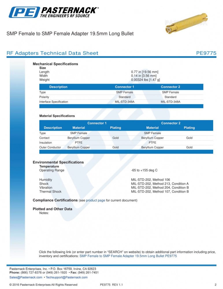 PE9775 technical document page 2
