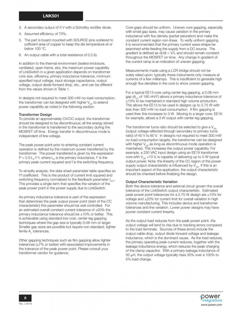 LNK501GN technical document page 8
