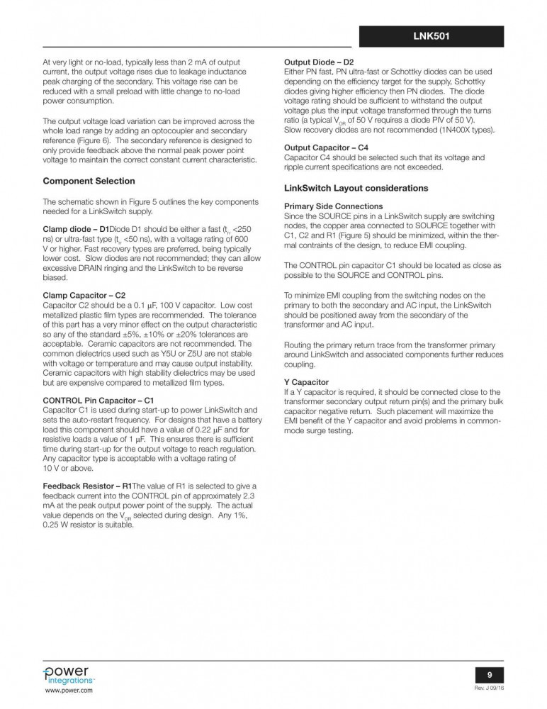 LNK501GN technical document page 9