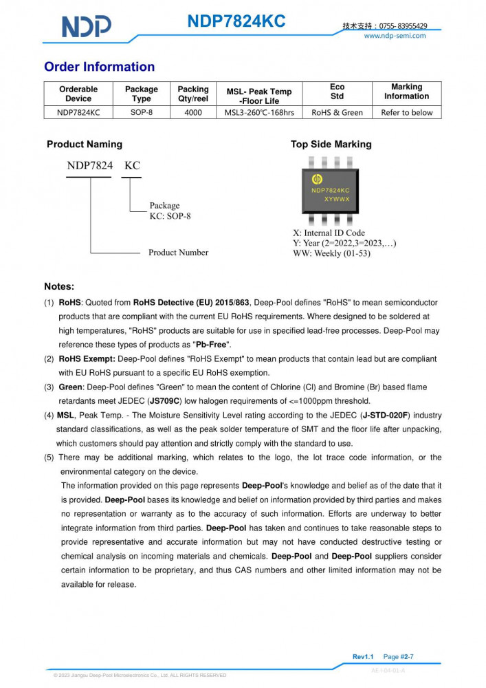 NDP7824KC datasheet page 2
