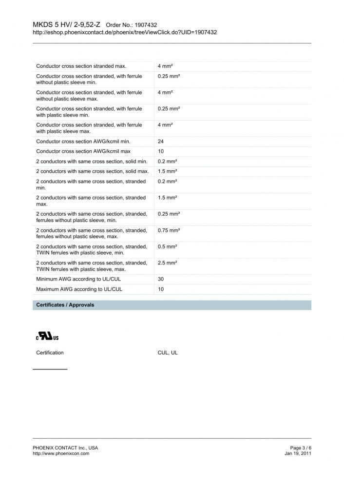 Phoenix Contact 1907432 technical document page 3