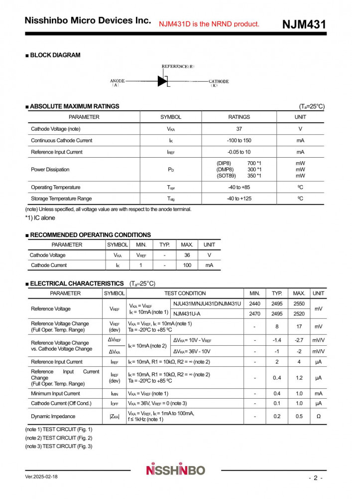 NJM431 technical document page 2