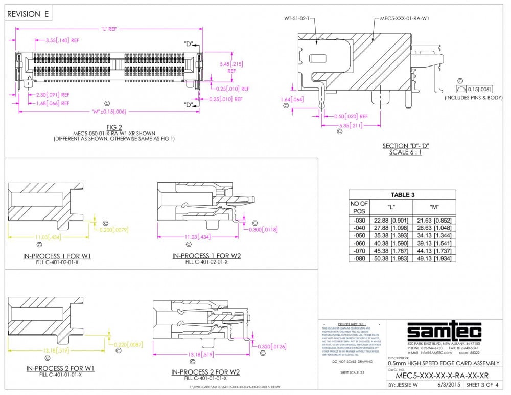 Samtec MEC5 drawing page 3