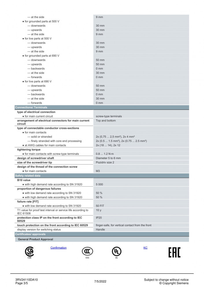 3RV24110DA10 technical document page 3