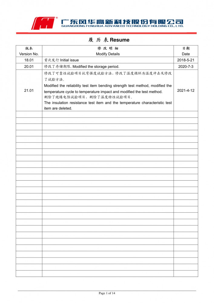 FHW0805UC specification page 2