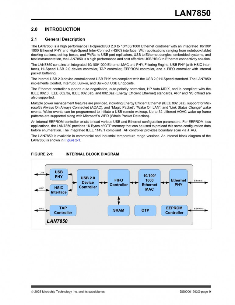 LAN7850 technical document page 9