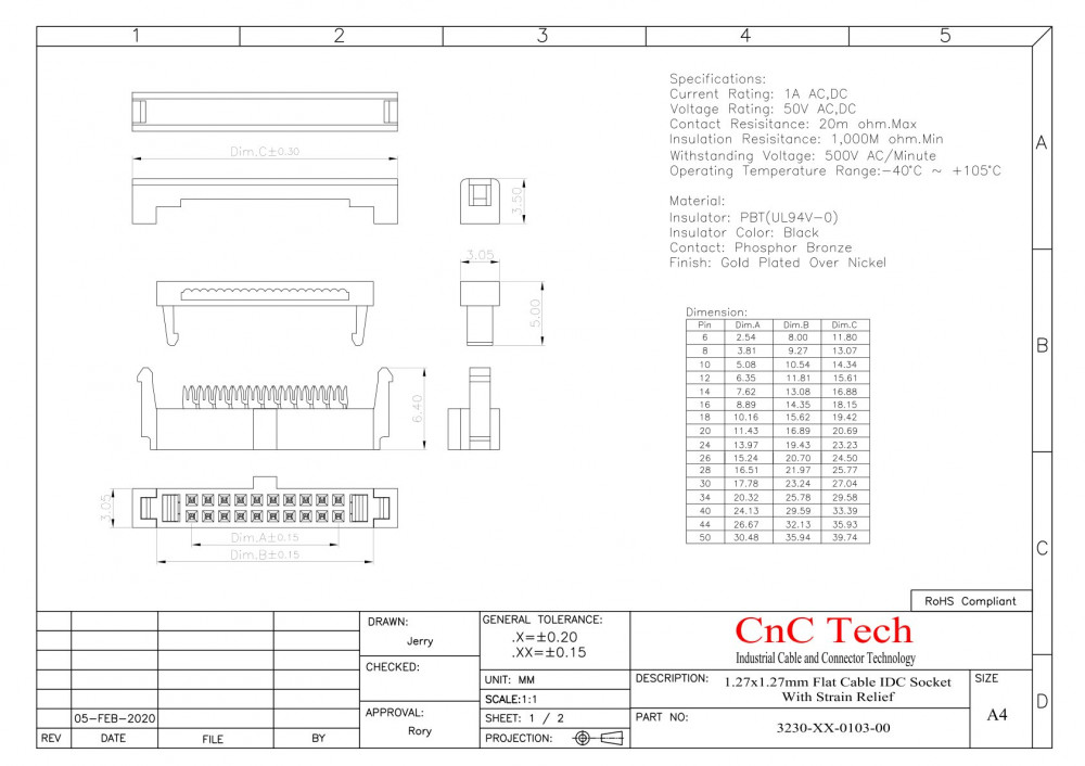 CNC Tech 3230-26-0103-00 technical drawing