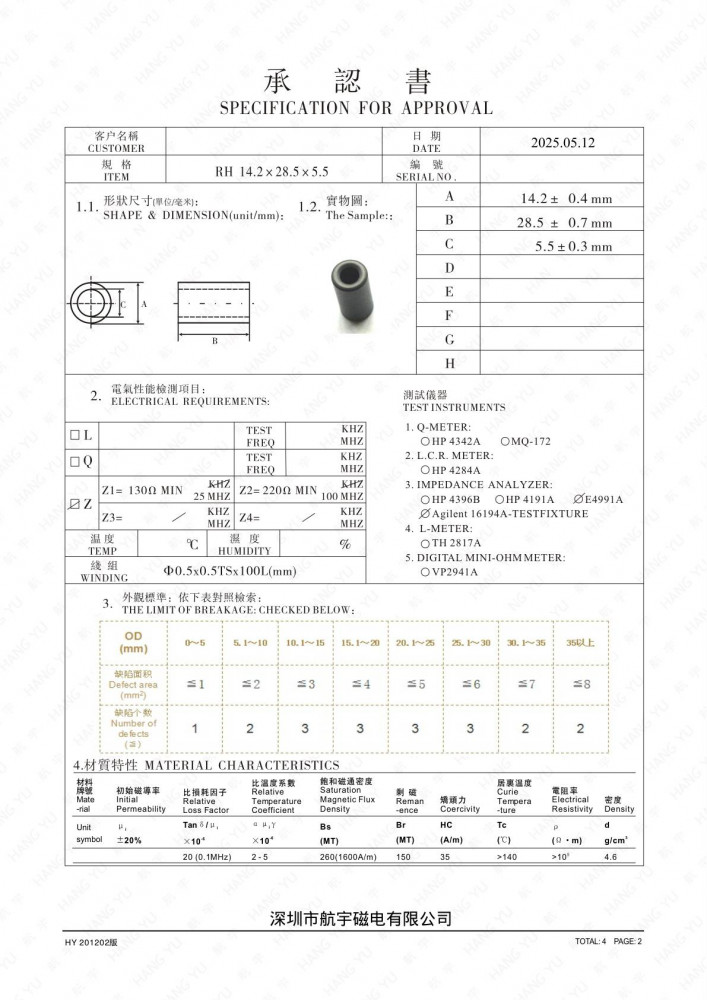 RH14.2×28.5×5.5 approval document page 2