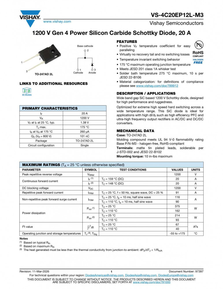 VS-4C20EP12L-M3 technical document page 1