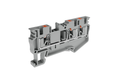 Single Level Feed-Through Terminal Block, Push-in Design, 6.10mm Width, 600V, 30.0A for sale