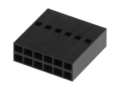 2.54mm Pitch C-Grid III Modular Crimp Housing, Dual Row, 12 Circuits, Black for sale