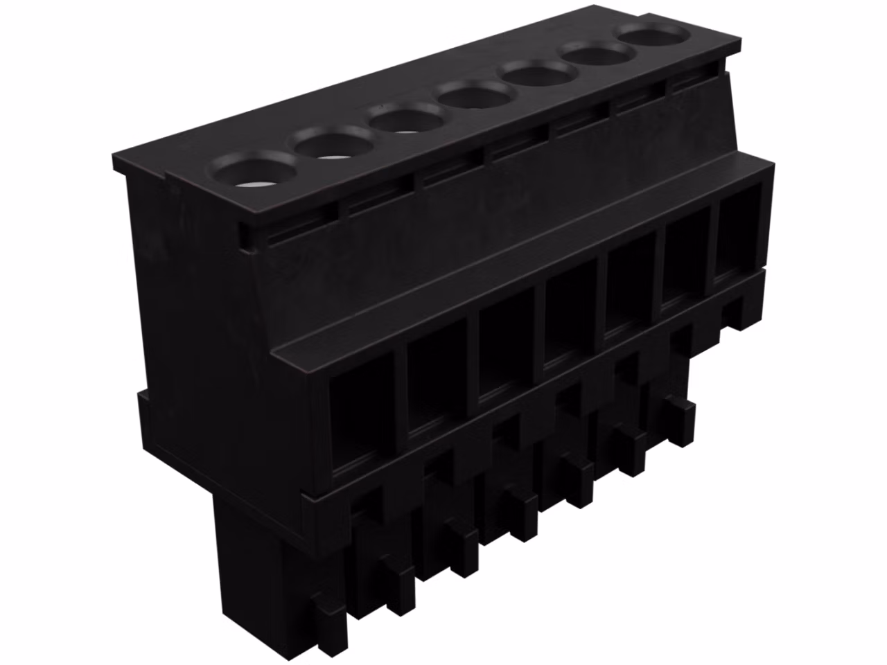3.50mm Pitch Eurostyle Vertical Plug, with Reverse Imprinting, Front Wire Entry, Black, 7 Circuits for sale