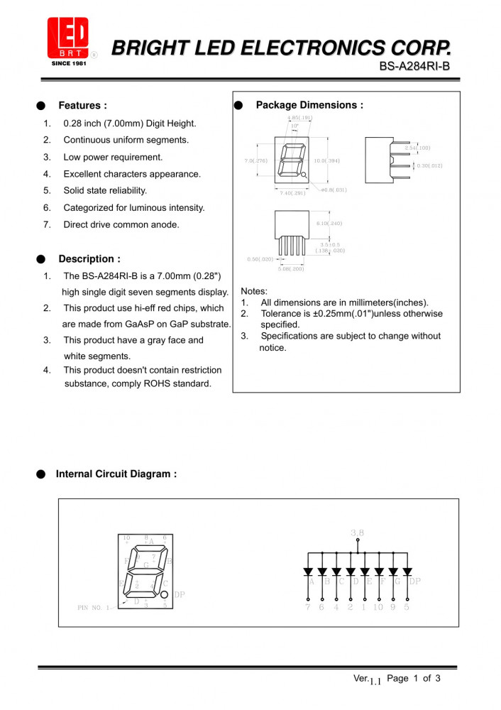 BS-A284RI-B package drawing, page 1