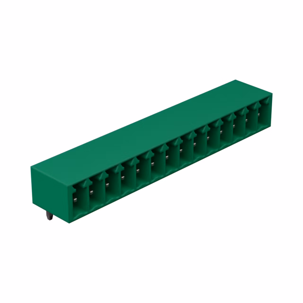 3.50mm Pitch Eurostyle Right-Angle PCB Header, Green Housing, 14 Circuits for sale