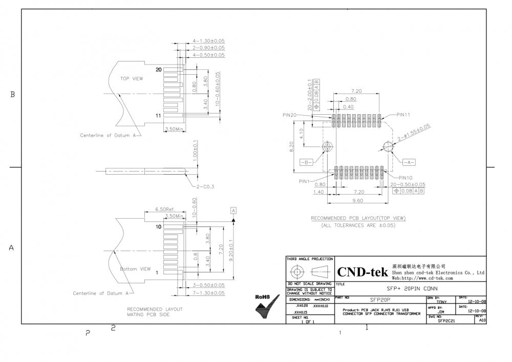 CND-tek SFP20P technical drawing page 2