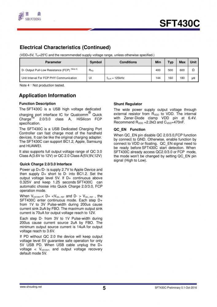SFT430C datasheet page 5