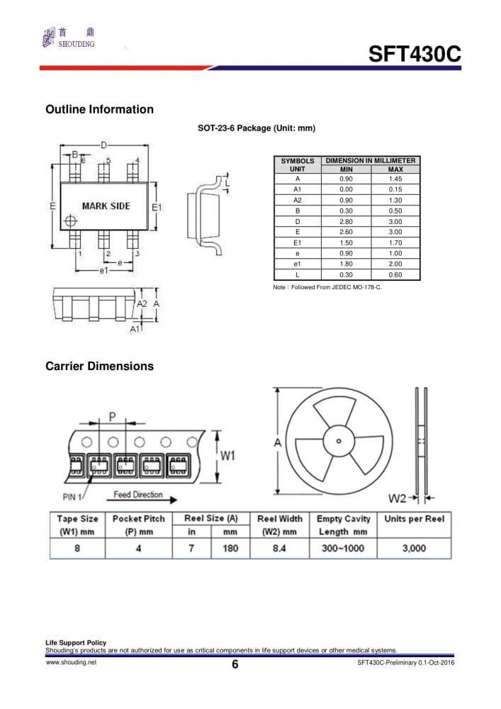 SFT430C datasheet page 6