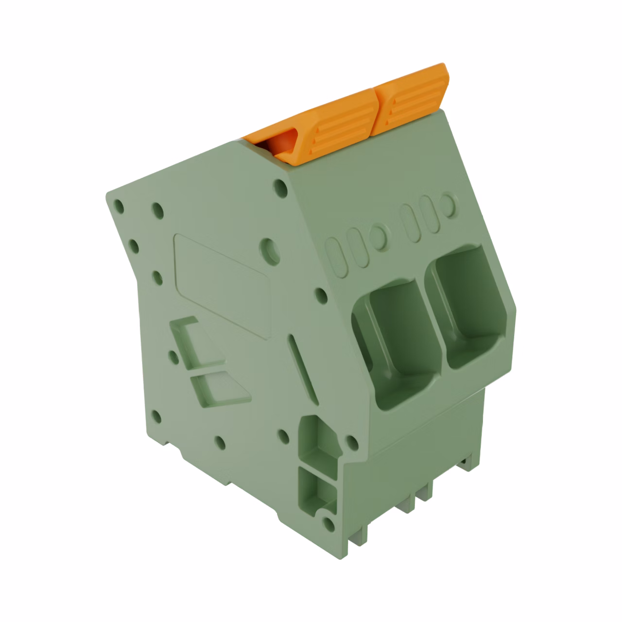 10.00mm Pitch Lever Activated Fixed Mount PCB Terminal Block, 35° Wire Entry, Left Front Terminal, 2 Circuits for sale