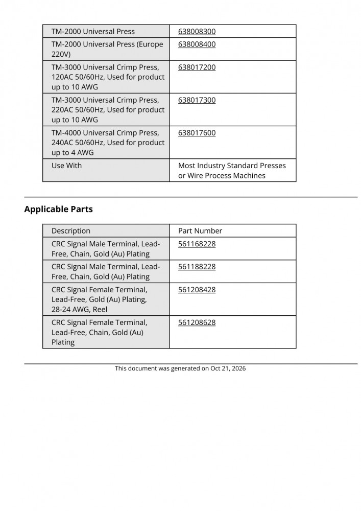 Molex 638655100 tooling document, page 3