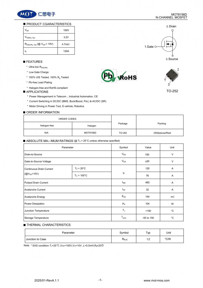 MOT8156D datasheet page 1