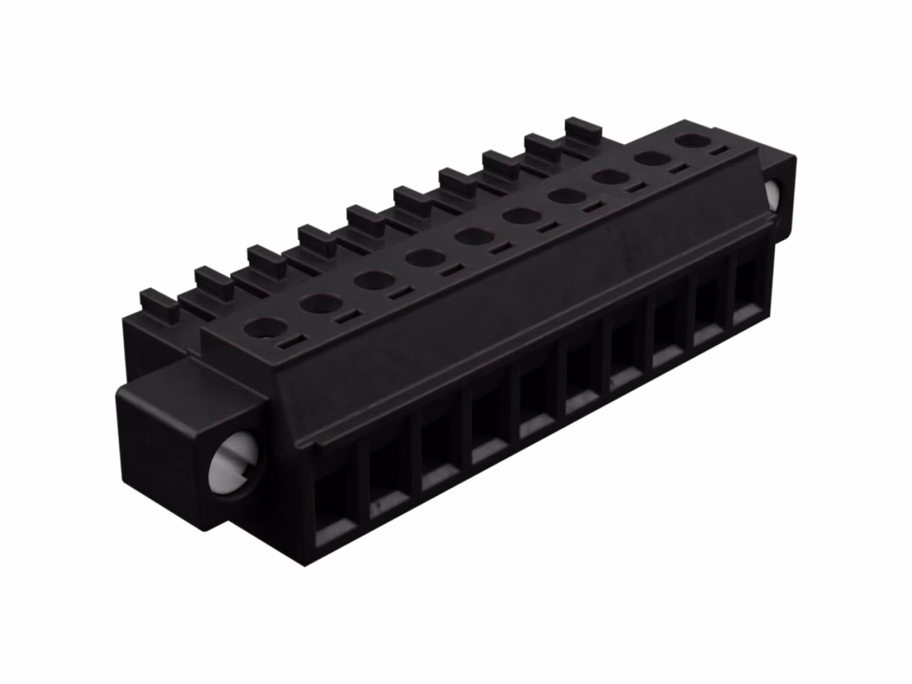 3.81mm Pitch Eurostyle Horizontal Plug, with Retention Screws, Gold (Au) Plated, Black, 10 Circuits for sale