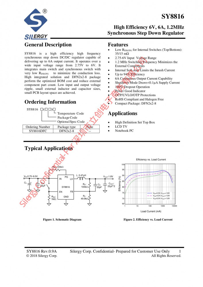 SY8816DFC datasheet page 1