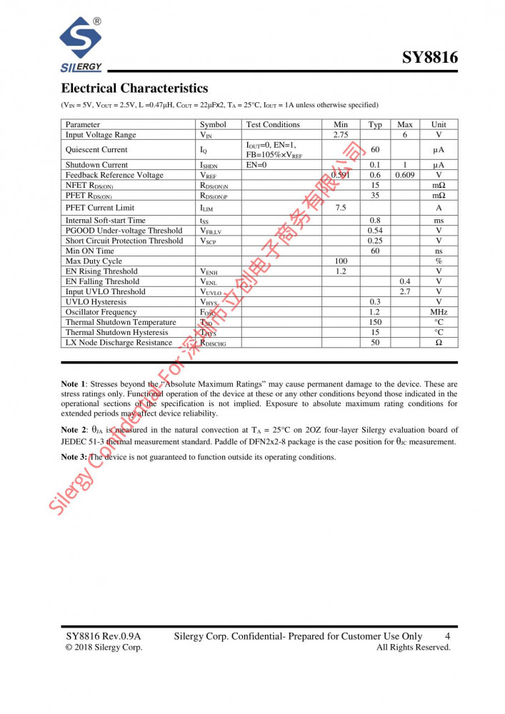 SY8816DFC datasheet page 4