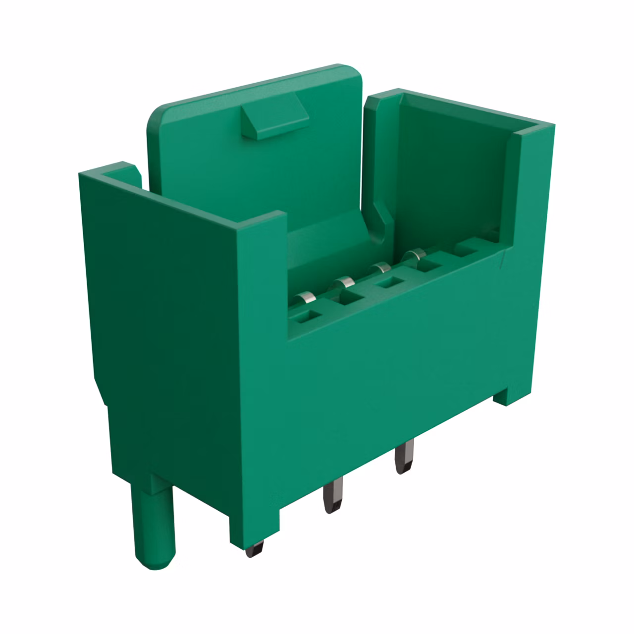 Appli-Mate RAST 2.5 Header, Vertical, 6 Circuits, Tin (Sn) Plating, Glow-Wire Capable, Positioning Keys D and F Blocked, with Latch, Green for sale
