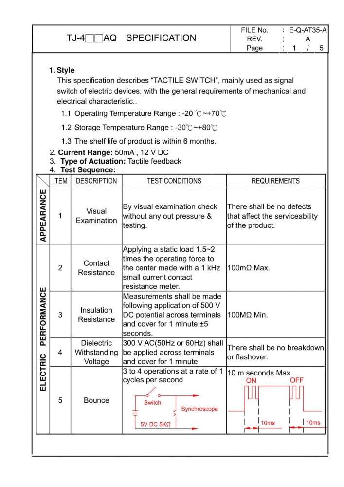 TJ-4A16QR specification page 2