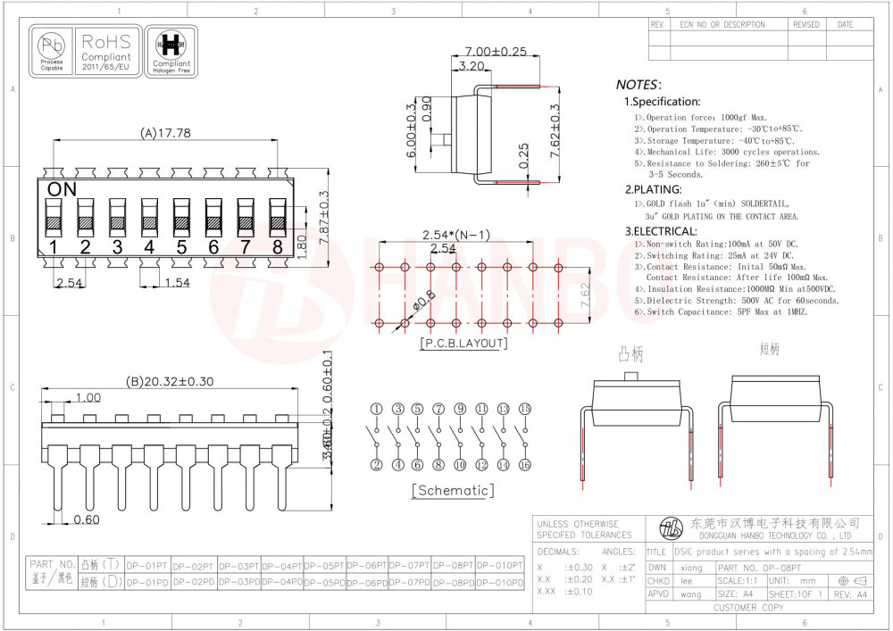 DP-08PT technical document preview