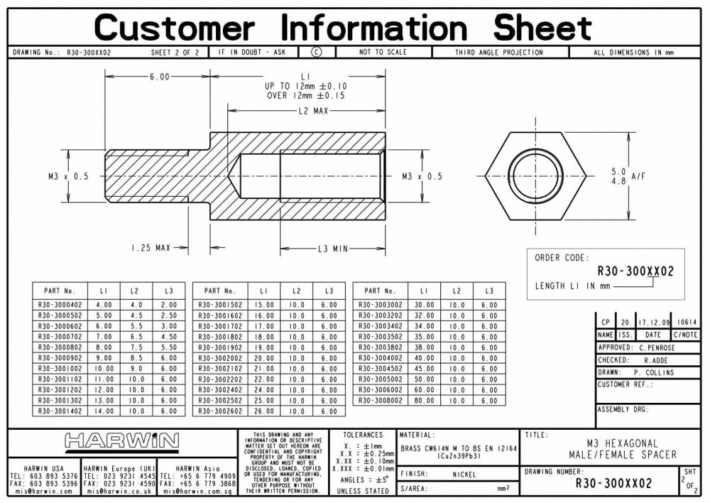 Harwin R30-3001002 technical drawing preview