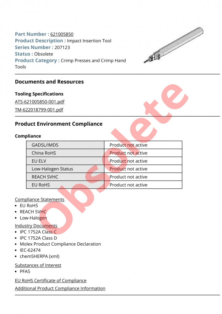 Tooling document preview, page 1