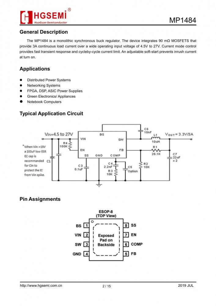 MP1484ME/TR datasheet page 2