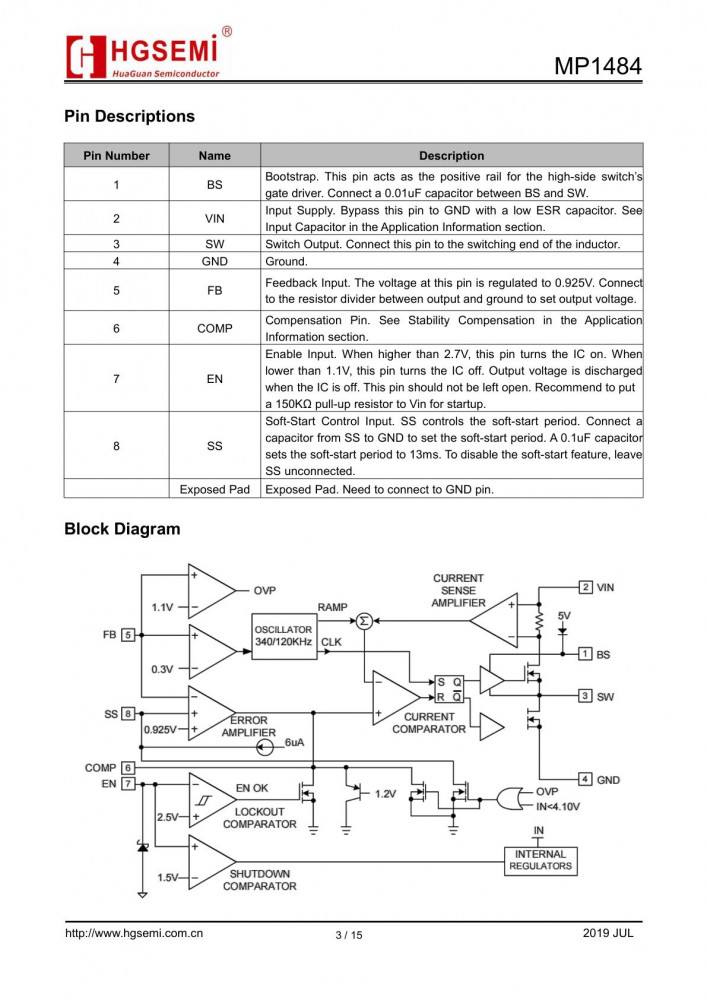 MP1484ME/TR datasheet page 3
