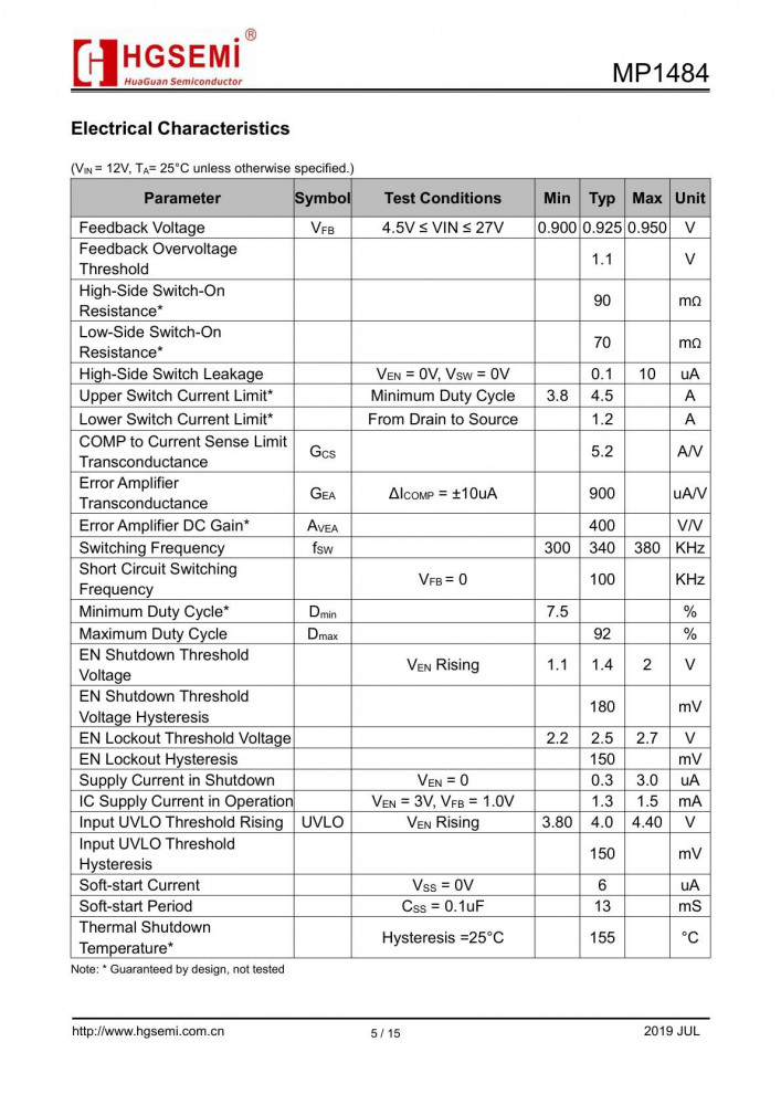 MP1484ME/TR datasheet page 5